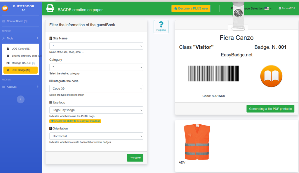 Print BADGE - Help EasyBadge